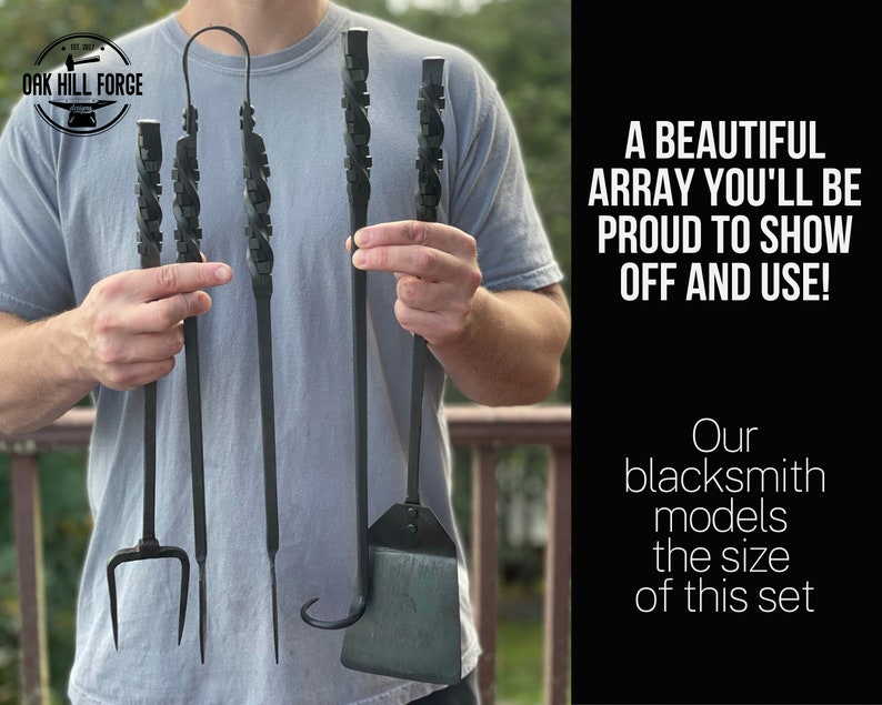 Blacksmithed BBQ Tool Set Hand Forged Barbecue Spatula and - Etsy
