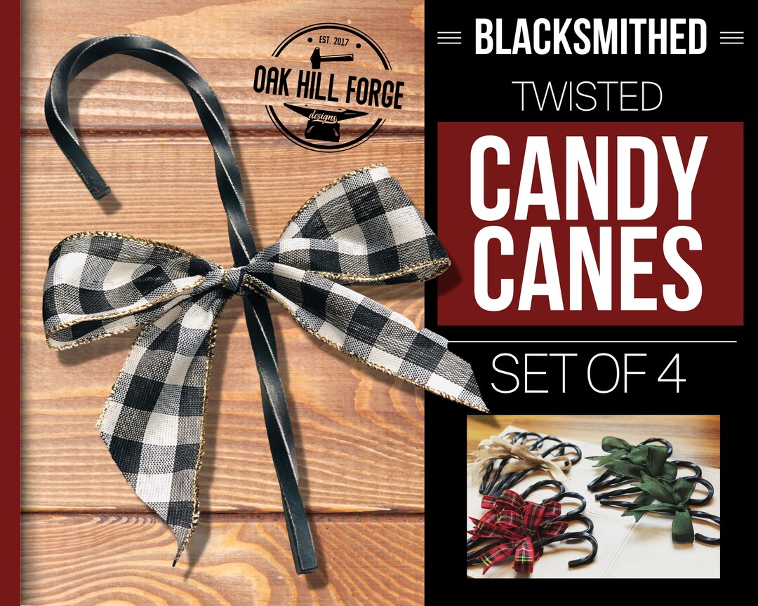 Metal Candy Cane Ornament | Hand Forged Blacksmithed Christmas ...