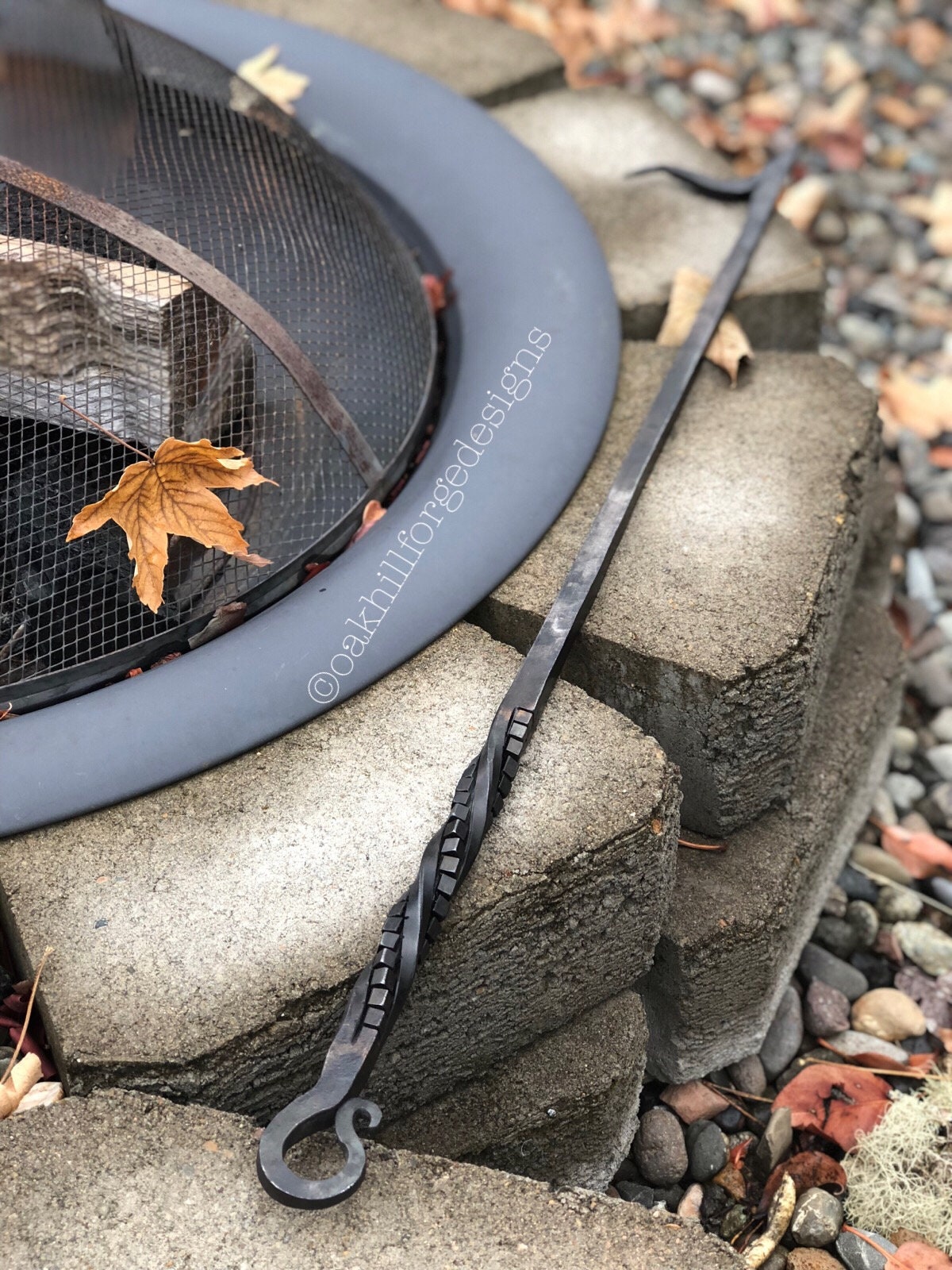 Blacksmith Hand Forged Fire Poker, Blacksmithed Hand Made Fire Place ...
