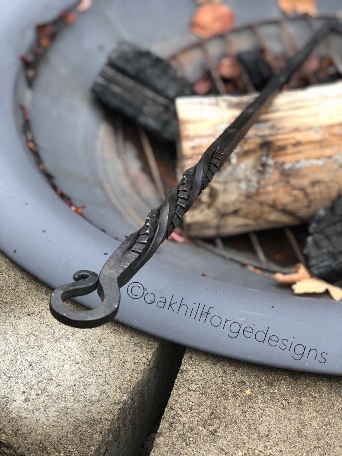 Blacksmith Hand Forged Fire Poker, Blacksmithed Hand Made Fire Place ...
