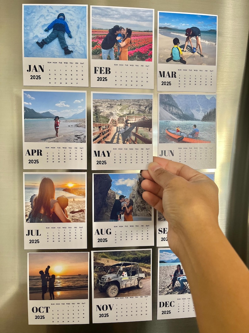 Custom Photo Magnetic Calendar - Personalized Fridge Magnet Calendar ...