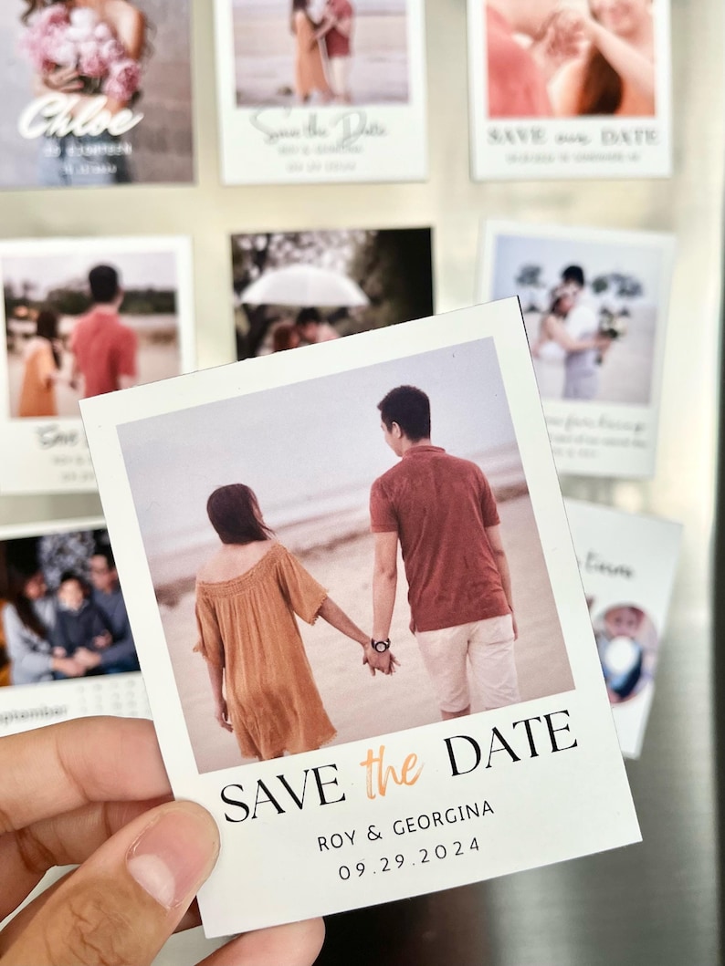 Save the Date Photo Magnet/ Wedding Polaroid Magnet/ Personalised ...