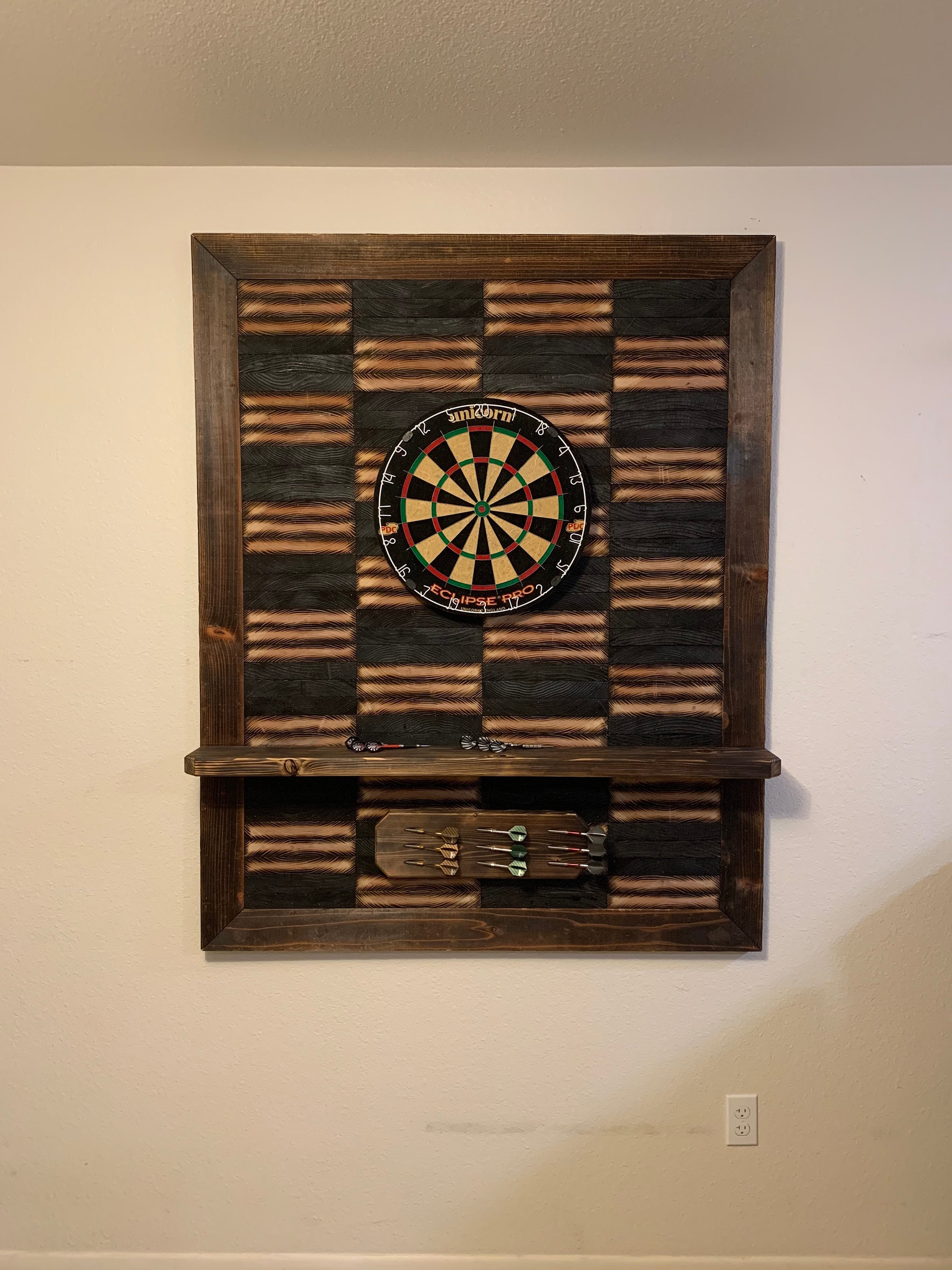 Charred Checkered Dart Board Backer - Etsy