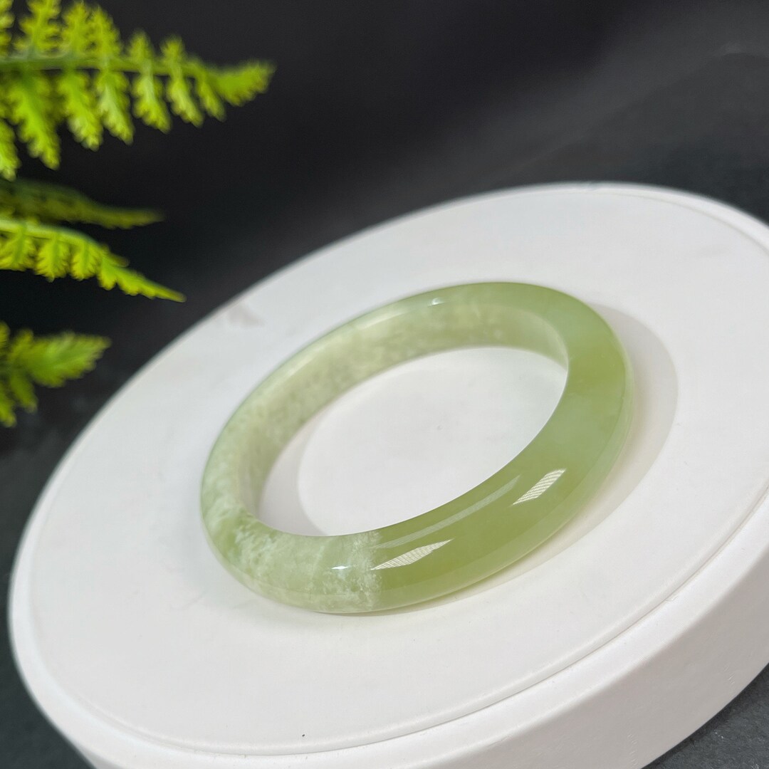 Unique Serpentine Jade Bangle 55MM Mildness Yellow Green - Etsy