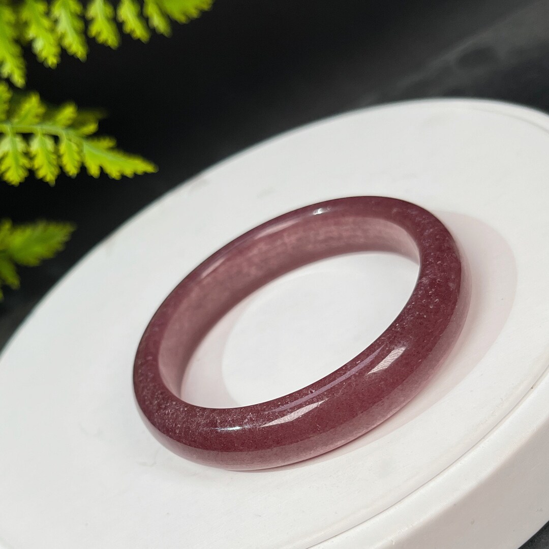 Finest Strawberry Crystal Bangle 52MM Icy Starlight Translucent Pigeon ...