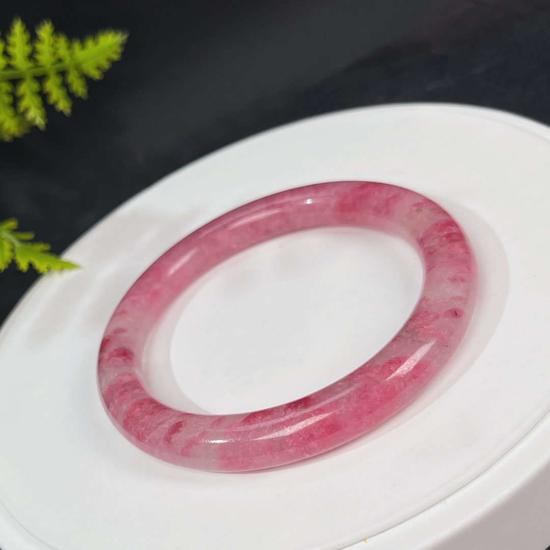 Finest Rhodonite Bangle 60MM Icy Translucent Starlight Crystallization ...