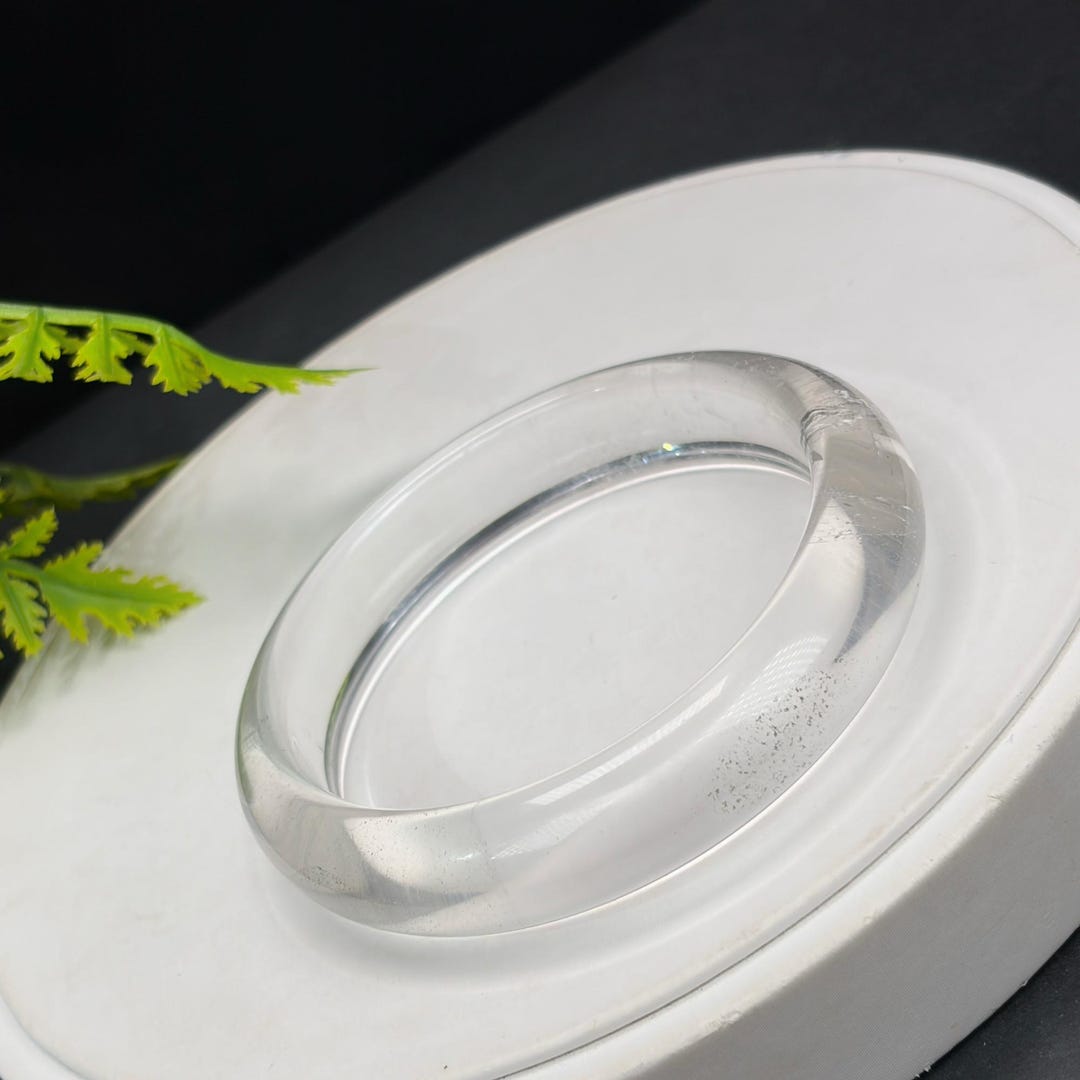 Phantom Quartz Bangle: 59MM Flake Ice Transparent Green Starry Sky ...