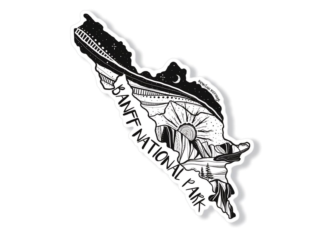 Banff Alberta, Banff National Park, Illustrated Sticker, National Parks ...