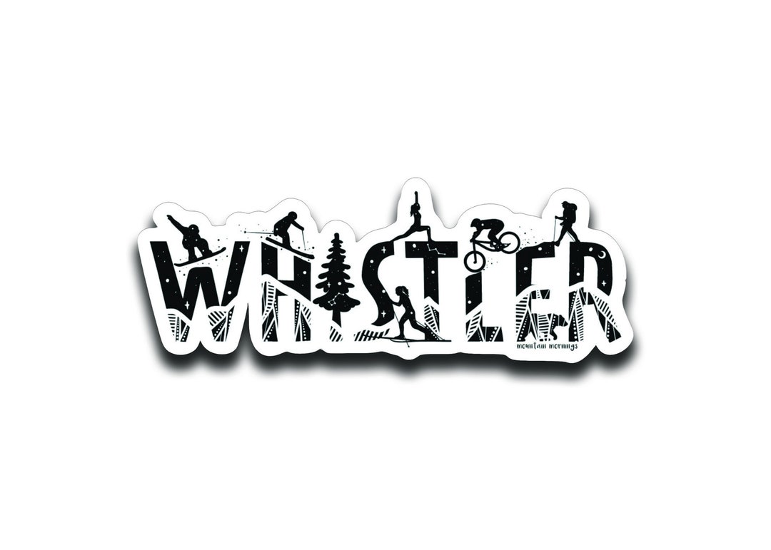 Whistler Sticker, Black and White Stickers, Illustrated Sticker, Glossy ...