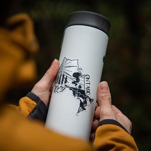 Ontario Sticker, Black and White Stickers, Illustrated Sticker, Glossy ...