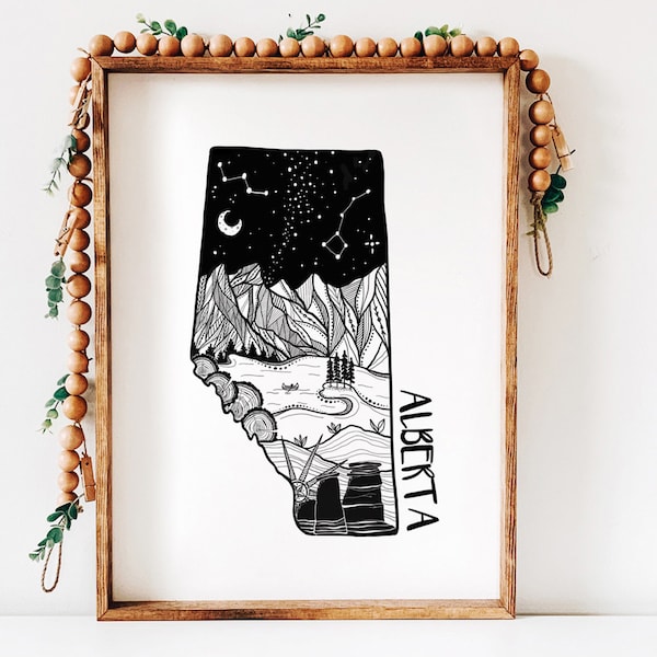 Alberta Map - Etsy