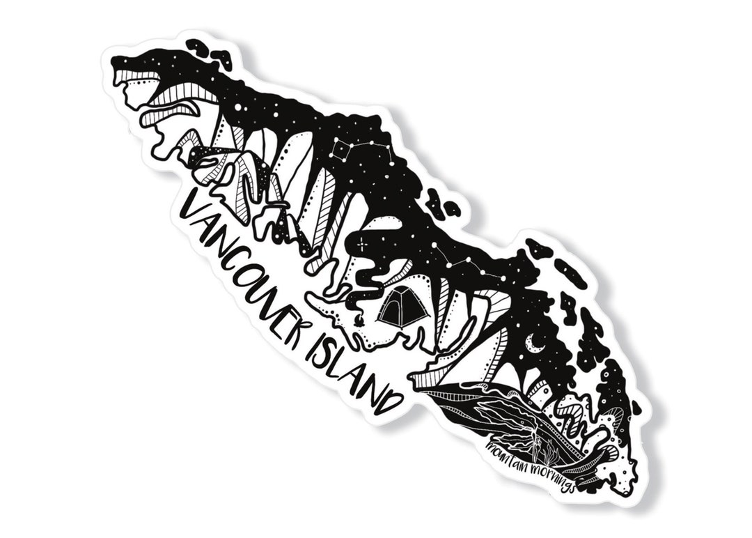 Vancouver Island, Windshield Decal, Pacific Northwest, Backpacking ...