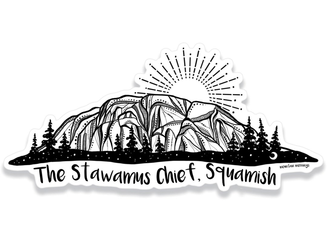 The Chief, Squamish, Black and White Stickers, Weatherproof Stickers ...