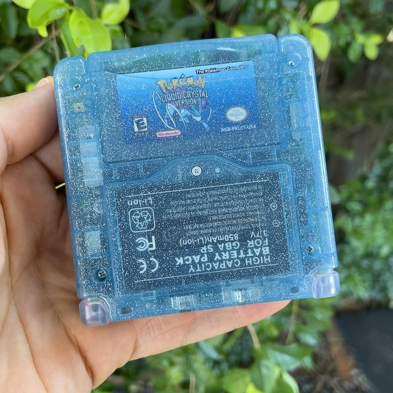 Liquid Crystal Game Boy Advance SP — Glitter Blue Shell | V5 IPS Screen ...