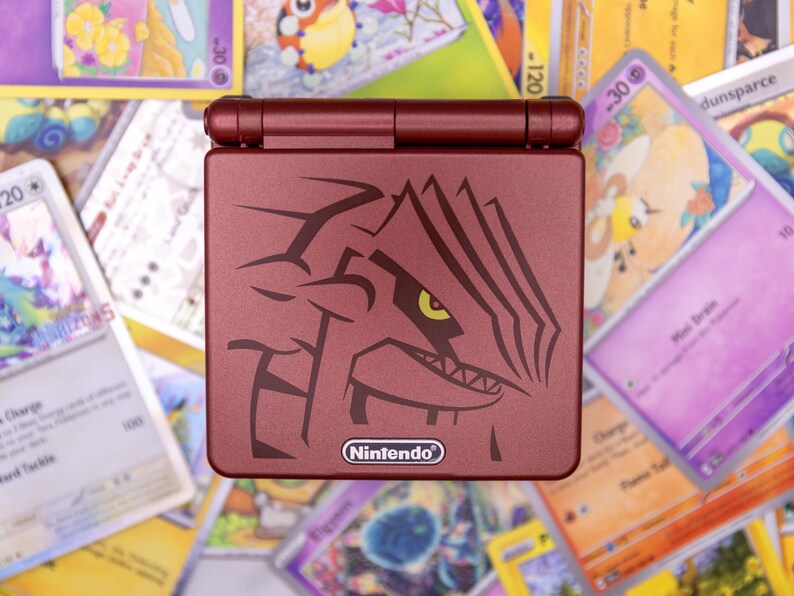 Groudon Ruby Red Pokémon Game Boy Advance SP | IPS V5 Backlit Screen ...