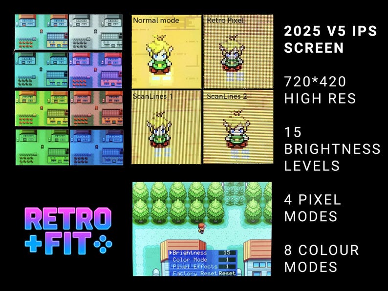 Groudon Ruby Red Pokémon Game Boy Advance SP | IPS V5 Backlit Screen ...