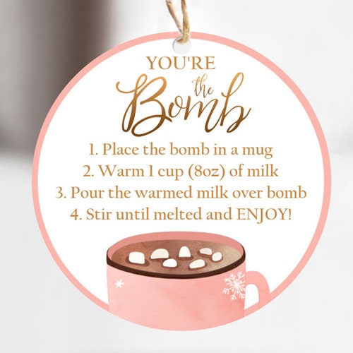 Editable Hot Chocolate Bomb Tags Bomb Instructions Cookies and - Etsy