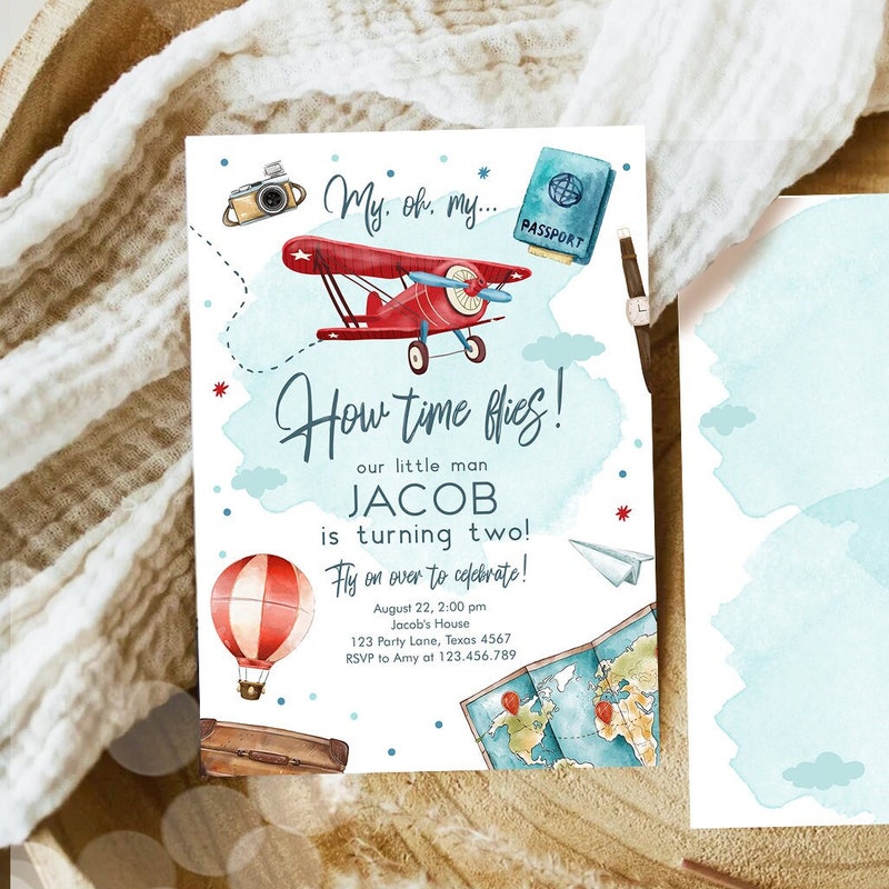 Airplane Invitation - Etsy