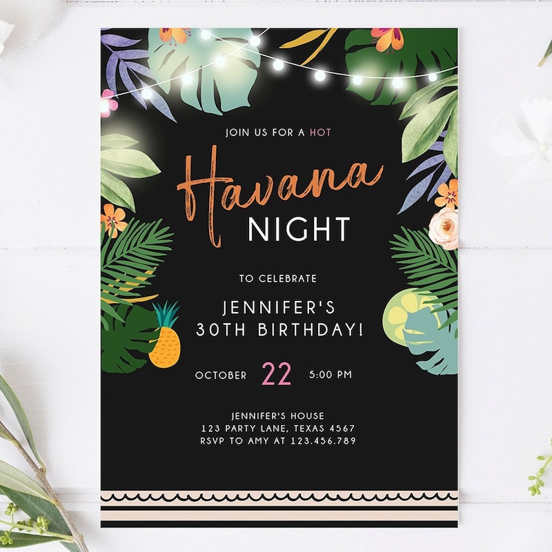 Havana Nights Invitation - Etsy