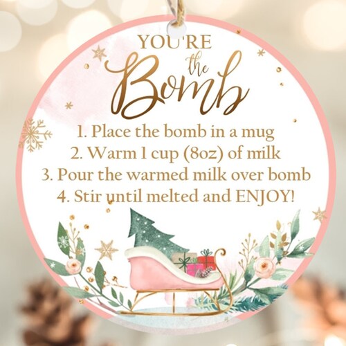 Editable Christmas You're the Bomb Gift Tag Christmas Hot - Etsy