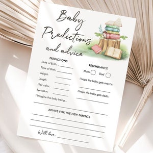 Editable Baby Predictions Baby Shower Game Advice for Parents Storybook ...