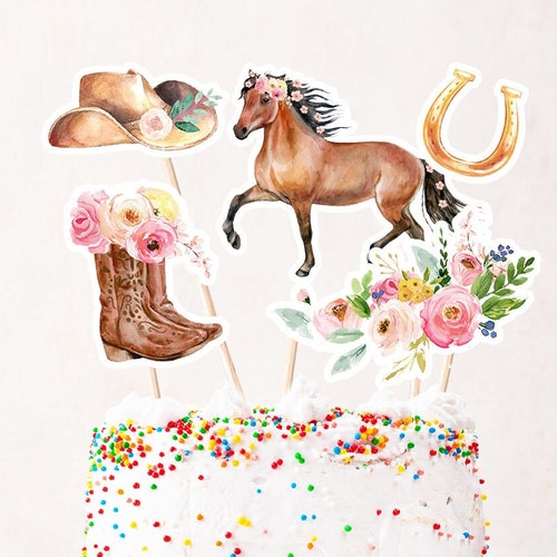 Printable Horse Cake Topper Horse Centerpieces Saddle up - Etsy