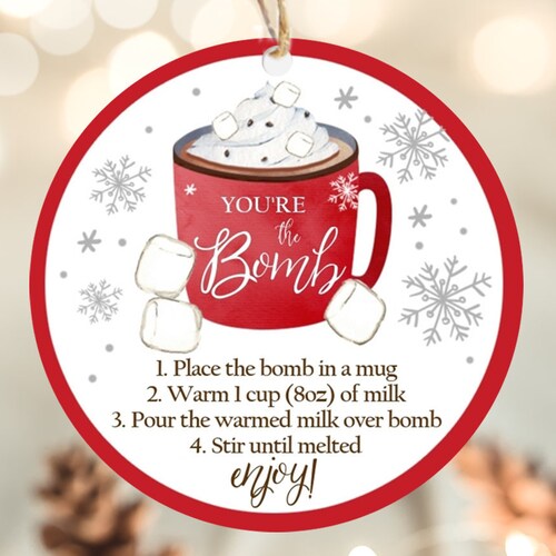 Hot Chocolate Bomb Tags Printable Hot Cocoa Bomb | Etsy