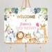 Editable Safari Animals Welcome Sign Party Animals Sign Zoo Safari Pink ...