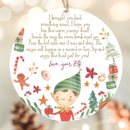 Elf Cocoa Bomb Tags Christmas Elf Tags Hot Chocolate Bomb | Etsy