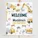 Editable Construction Birthday Welcome Sign Yellow Dump Truck ...