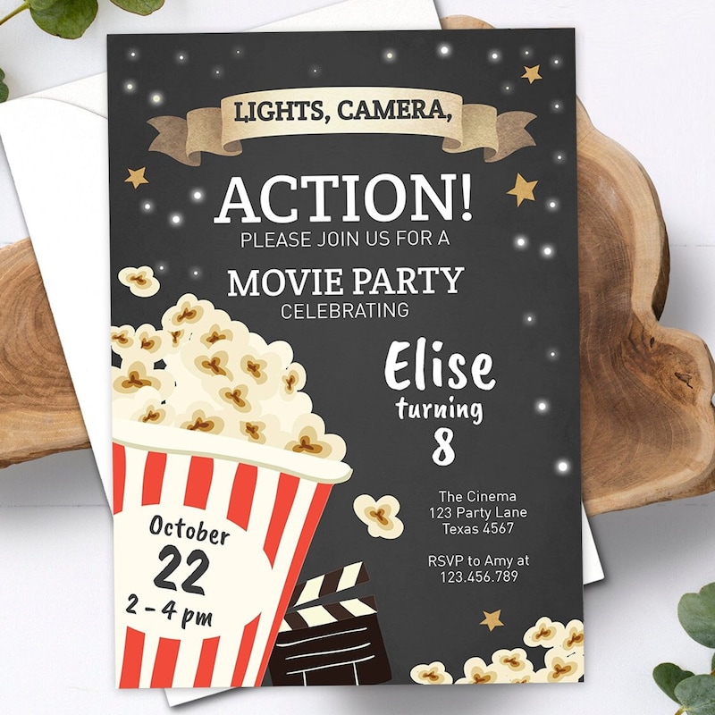 Popcorn Invitation - Etsy