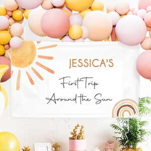 Editable Sun Backdrop Banner Boho Sun Birthday First Trip - Etsy