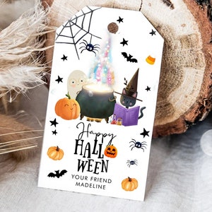 Editable Happy Halloween Gift Tags Trick or Treat Favor Tag Spooky ...