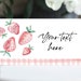 Editable Strawberry Food Labels Strawberry Birthday Party - Etsy