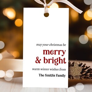 Editable Holiday Gift Tags Christmas Gift Tags Merry & Bright ...