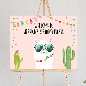 Editable Llama Welcome Sign Sunglasses Birthday Party Whole | Etsy