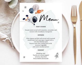 Space Menu Template - Etsy