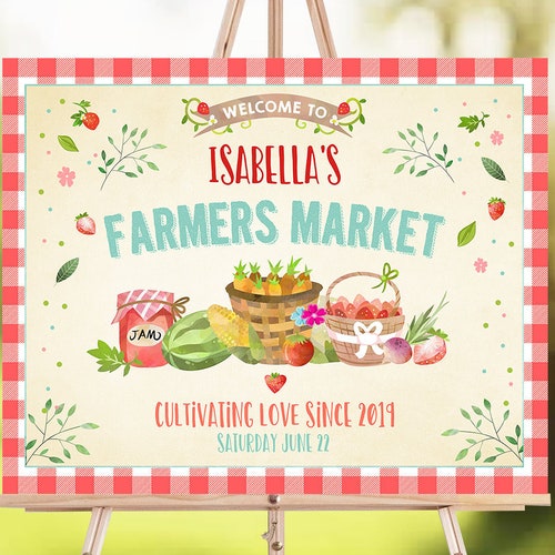 Editable Farmers Market Welcome Sign Birthday Baby Shower Farm - Etsy