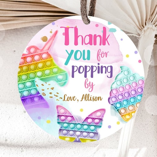 Editable Fidget Party Favor Tags Pop It Party Thank You Tag - Etsy