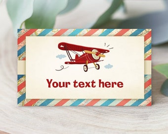Airplane Place Card | Etsy