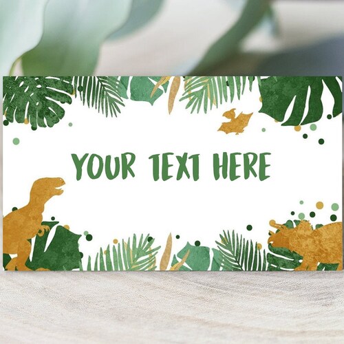 Paper & Party Supplies Dinosaur Favor Tags Gift label Boy Green Thank ...