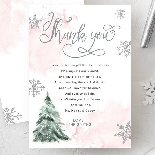 Winter Baby Shower Thank You Card. Baby Its Cold Outside. - Etsy