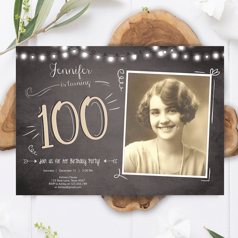 100th Birthday Invitations - Etsy