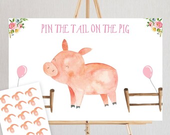 Minecraft Inspired Pin the Tail on the Pig - Etsy