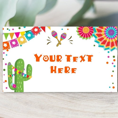 Editable Fiesta Cactus Food Labels Fiesta Party Place Card - Etsy