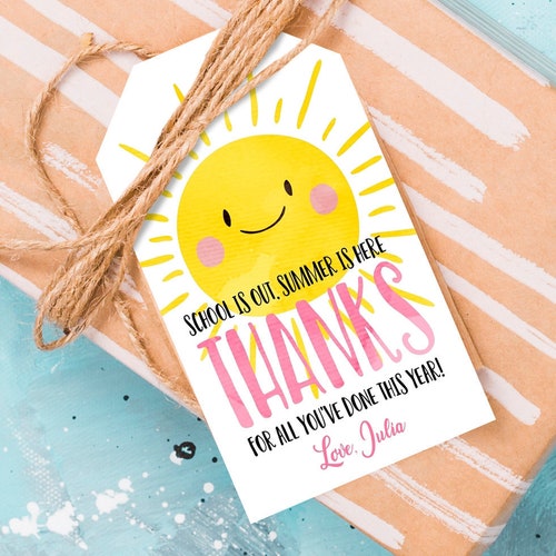 Editable Teacher Appreciation Gift Tags Sunshine Thank You Tag - Etsy