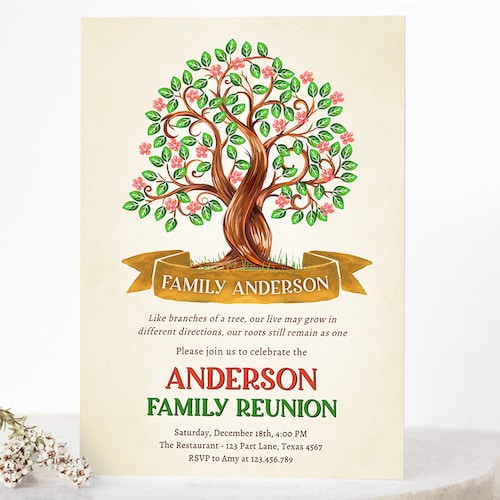Editable Family Tree Invitation Family Reunion Party Family - Etsy