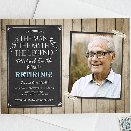 The Man the Myth the Legend Retirement Party Invitation - Etsy