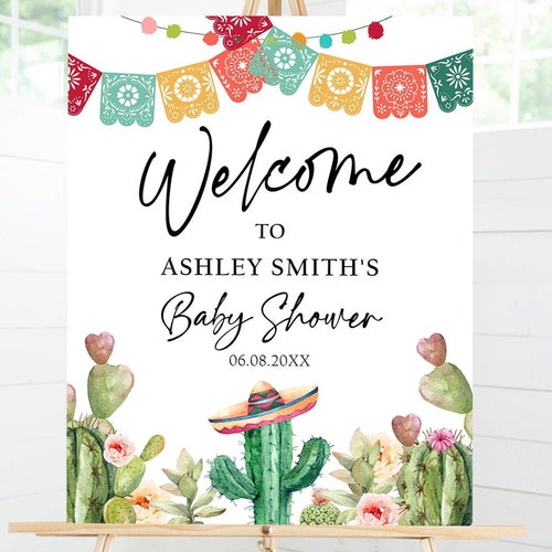 Editable Taco Bout a Baby Welcome Sign Baby Shower Watercolor - Etsy
