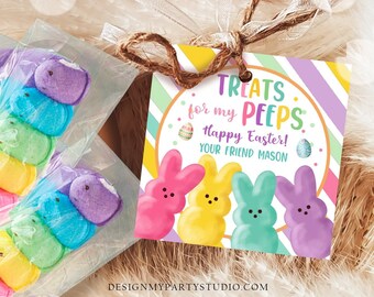 Treats for My Peeps Easter Basket Gift Tags Printable for Kids - Etsy